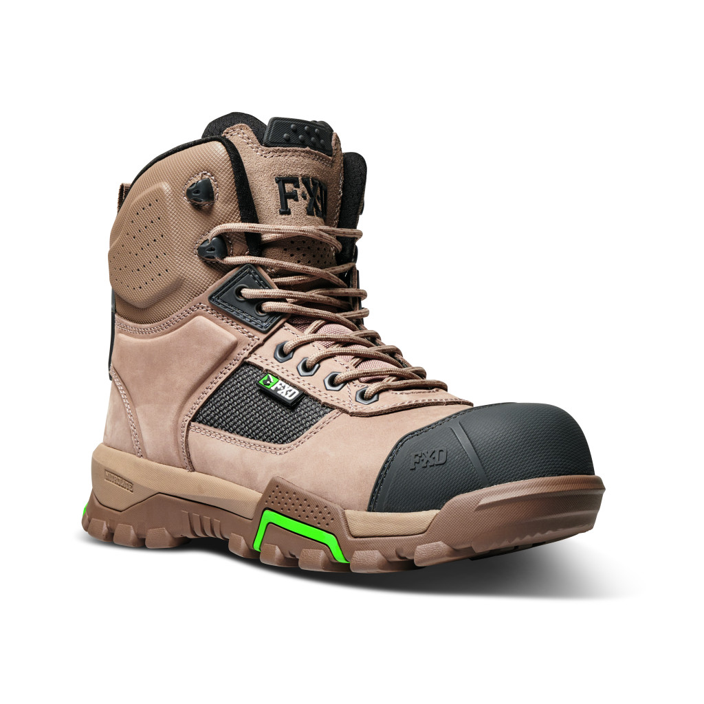 FXD WB-1 Stone Lace/Zip-Up Safety Boots with Composite Toe Cap & Scuff ...