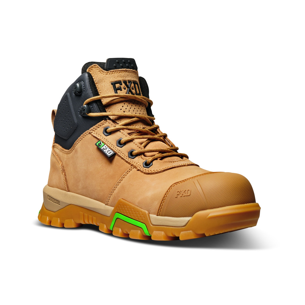 FXD WB-2 Wheat Lace/Zip-Up Safety Boots with Composite Toe Cap & Scuff ...