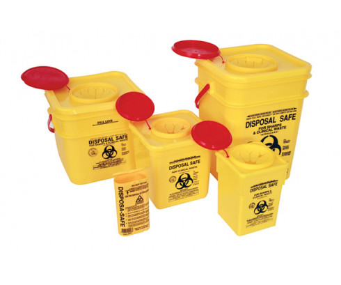 SHARPS CONTAINER, PLASTIC, 5L, YELLOW - At-Call Safety