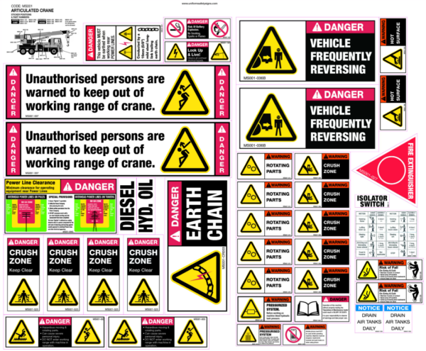 Machinery Sticker Sets – Articulated Crane | At-Call Safety