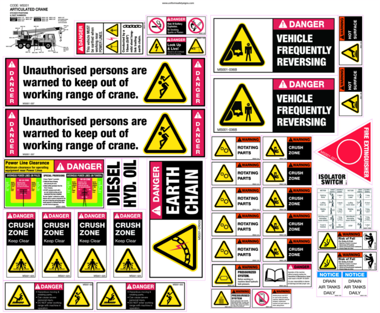 Machinery Sticker Sets – Articulated Crane | At-Call Safety