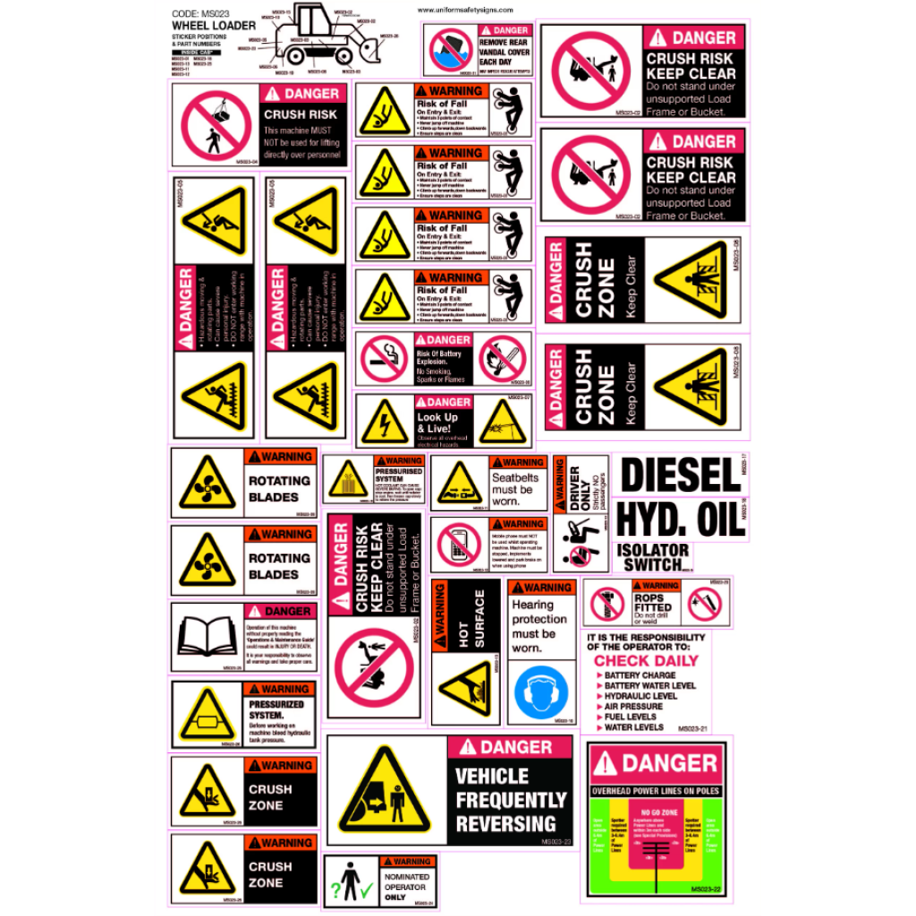 Machinery Sticker Sets – Truck Crane | At-Call Safety
