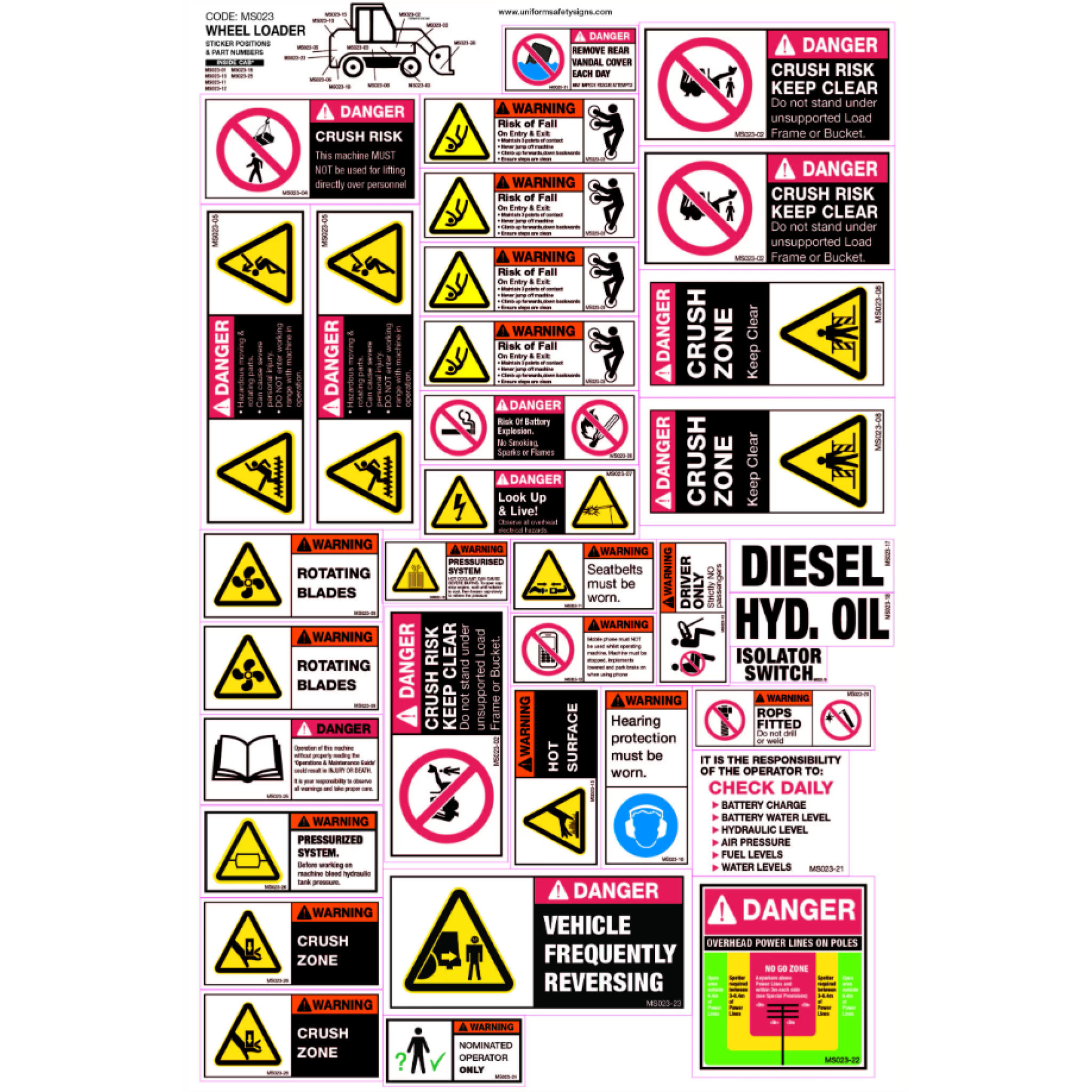 Machinery Sticker Sets – Truck Crane | At-Call Safety